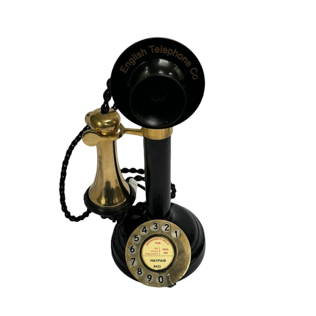 Black Front & Brass 1920's Style Candlestick Telephone – Ahura Collectables